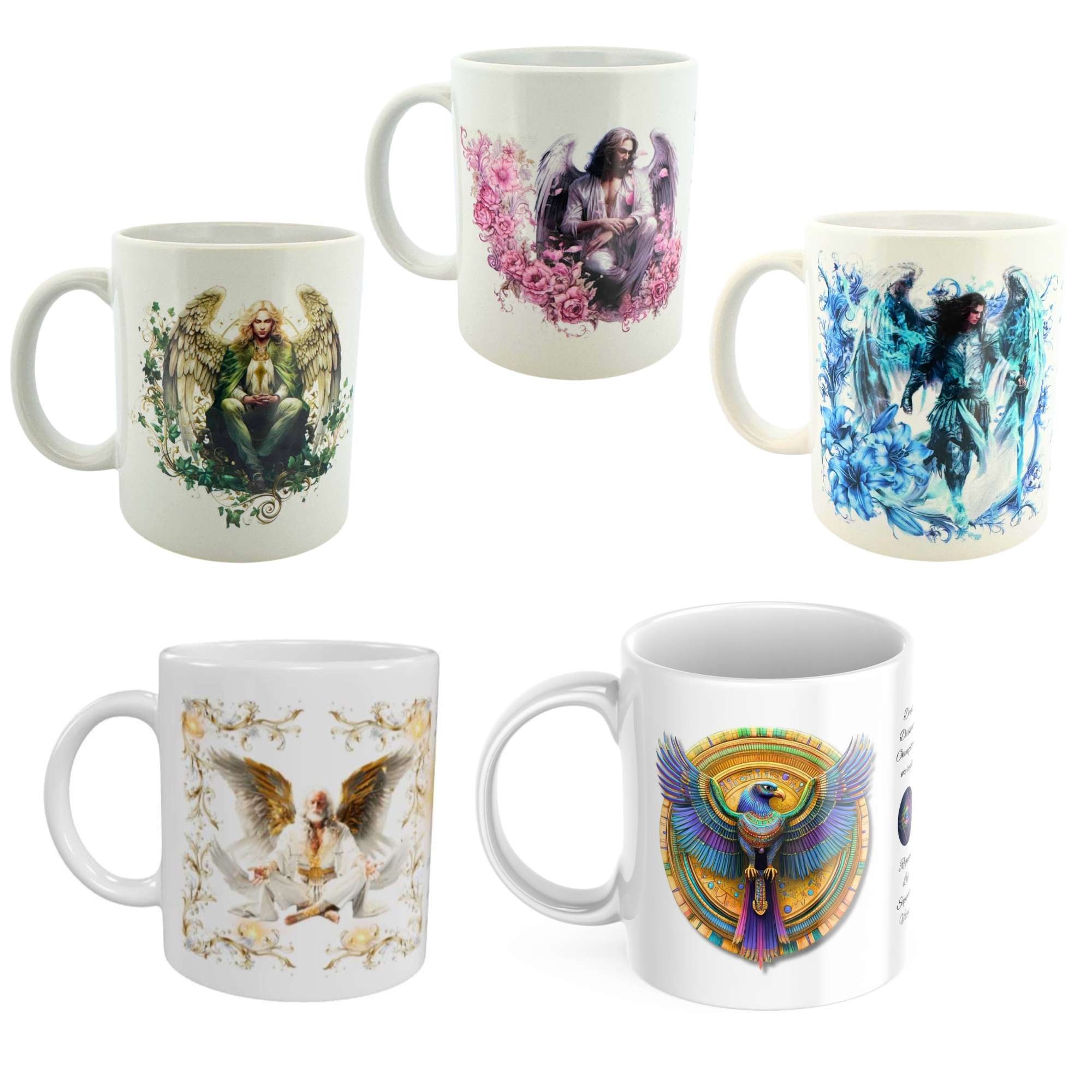 5er Set: Alle Keramik Tassen aus der Göttlichen Memento Serie