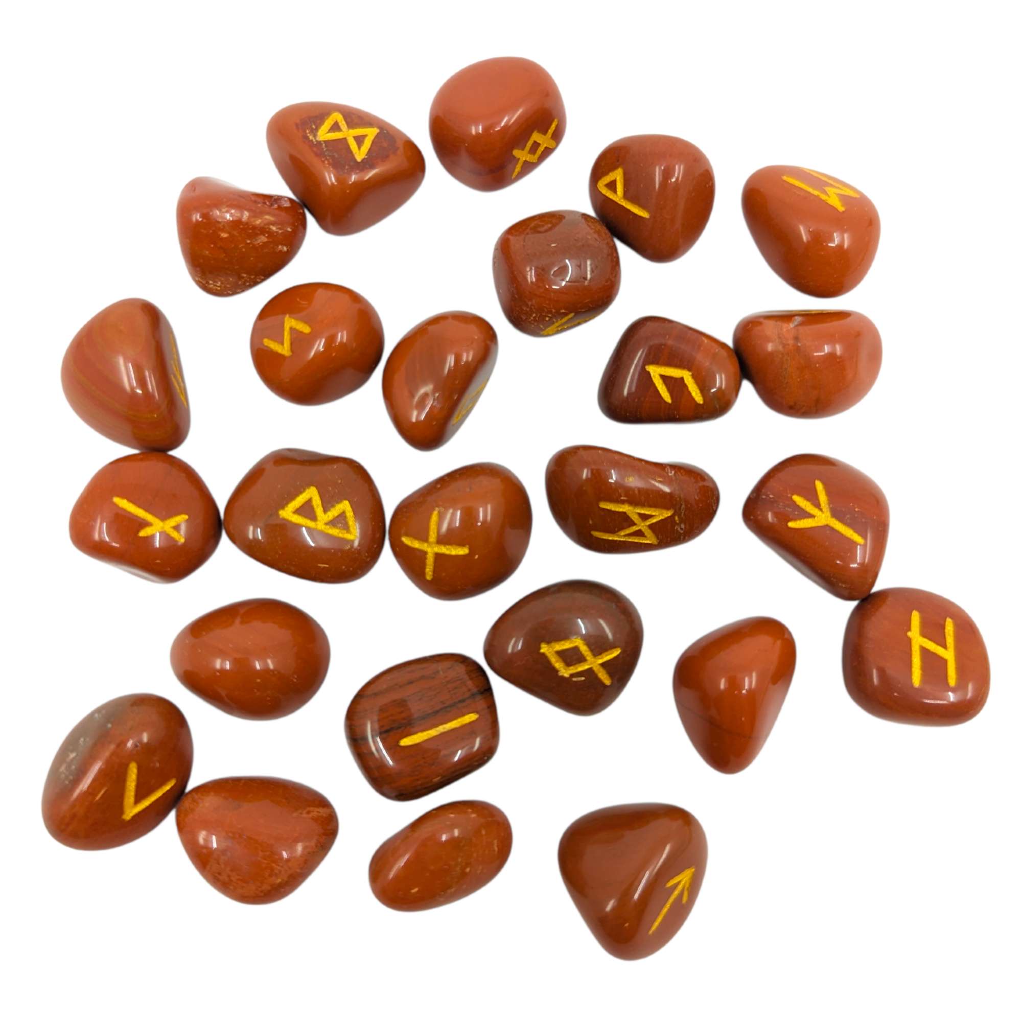 Runen Edelstein Set, roter Jaspis